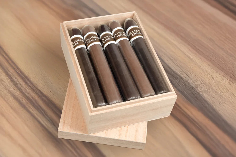 Pure Solid Chocolate Cigars & Cigar Box - Morkes Chocolates