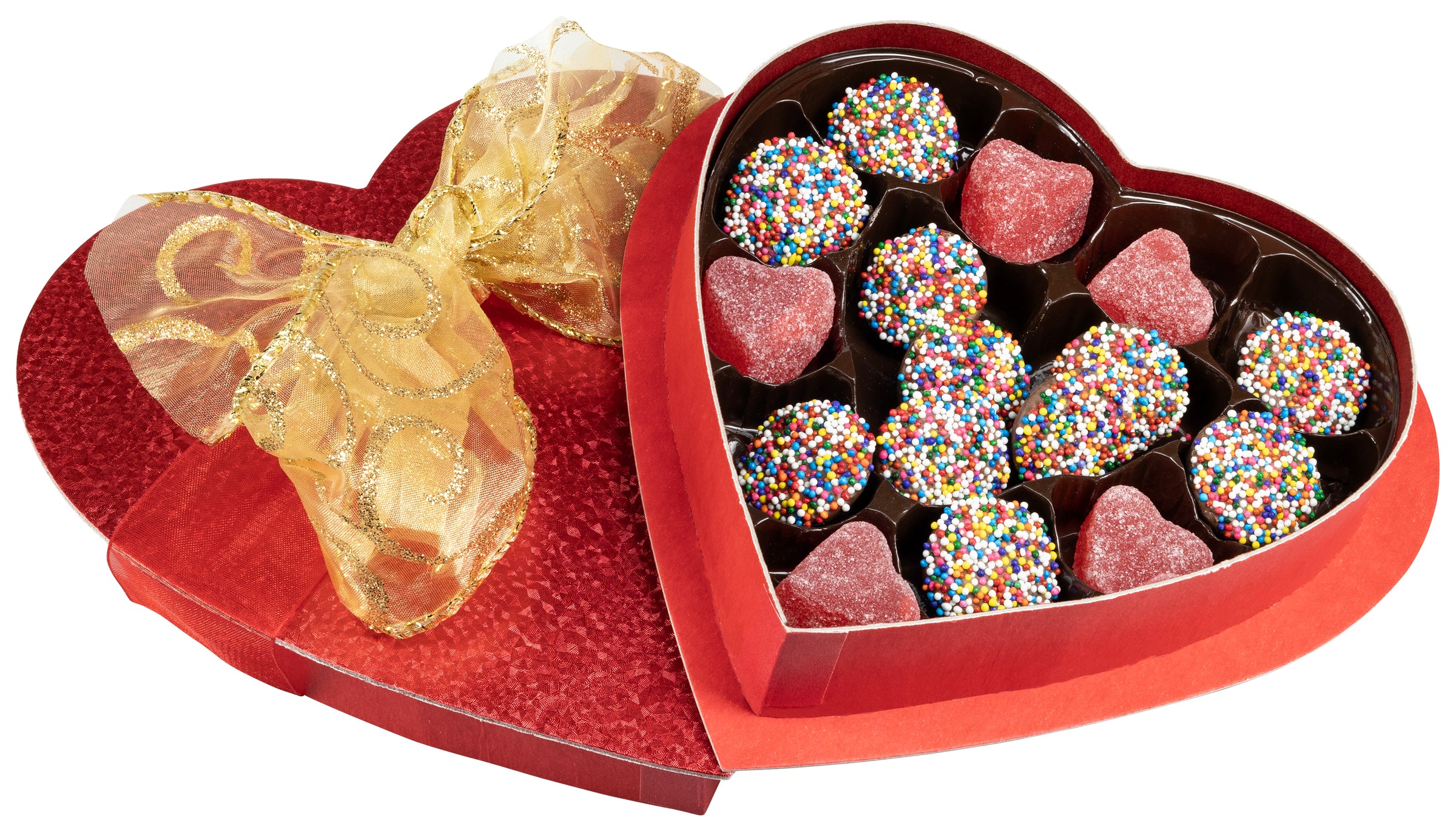 Non Pareil & Gummi Heart Box - Morkes Chocolates